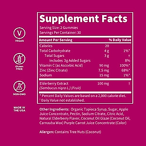 WellPath Boost Elderberry Gummies with Zinc & Vitamin C | Immune Support Supplement for Adults | Immunity Booster Vitamins | Sambucol Black Gummy | Non-GMO & Vegan, 60 Ct