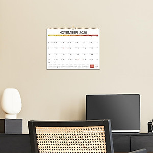 2025-2026 Wall Calendar - Jul 2025 - Dec 2026, 18 Monthly Hanging Calendar 2025-2026 Planner, 15" x 11.5", Spiral Binding, Yearly Overview, Holidays, Large Blocks, Perfect Organizer for Home & Office