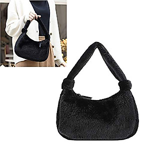 TENDYCOCO Top Handle Satchel Tote Purse with Zipper Fuzzy Handbag Faux Fur Purse for Women