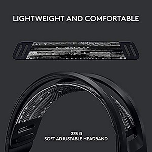 Logitech G733 Lightspeed Wireless Gaming Headset with Suspension Headband, Lightsync RGB, Blue VO!CE mic technology and PRO-G audio drivers - Black