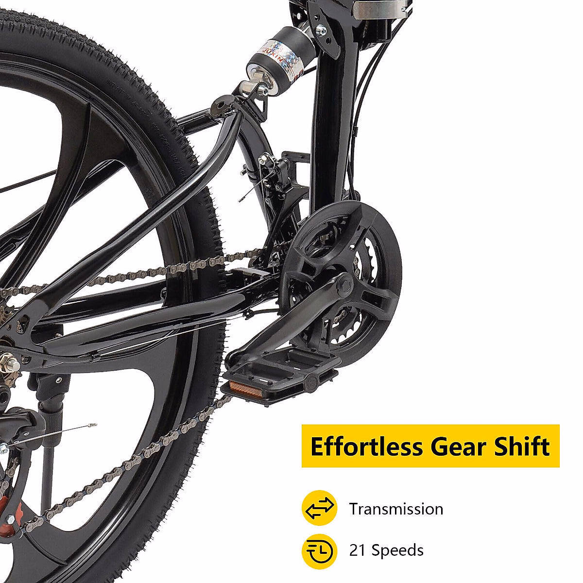 TBVECHI Folding Bike, 21 Speed 26 Inch Folding Mountain Bikes for Women and Men with Double Disc Brakes, High-Carbon Steel Frame, Adjustable Height, Load Capacity 330.69lbs