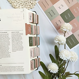 ZIEYOMI Bible Tabs, Bible Study Journaling Supplies, Large Print Bible Book Tabs for Women and Men, 66 Bible Index Tabs Old and New Testament, Includes 14 Blank Bible Journaling Tabs - Vintage Color
