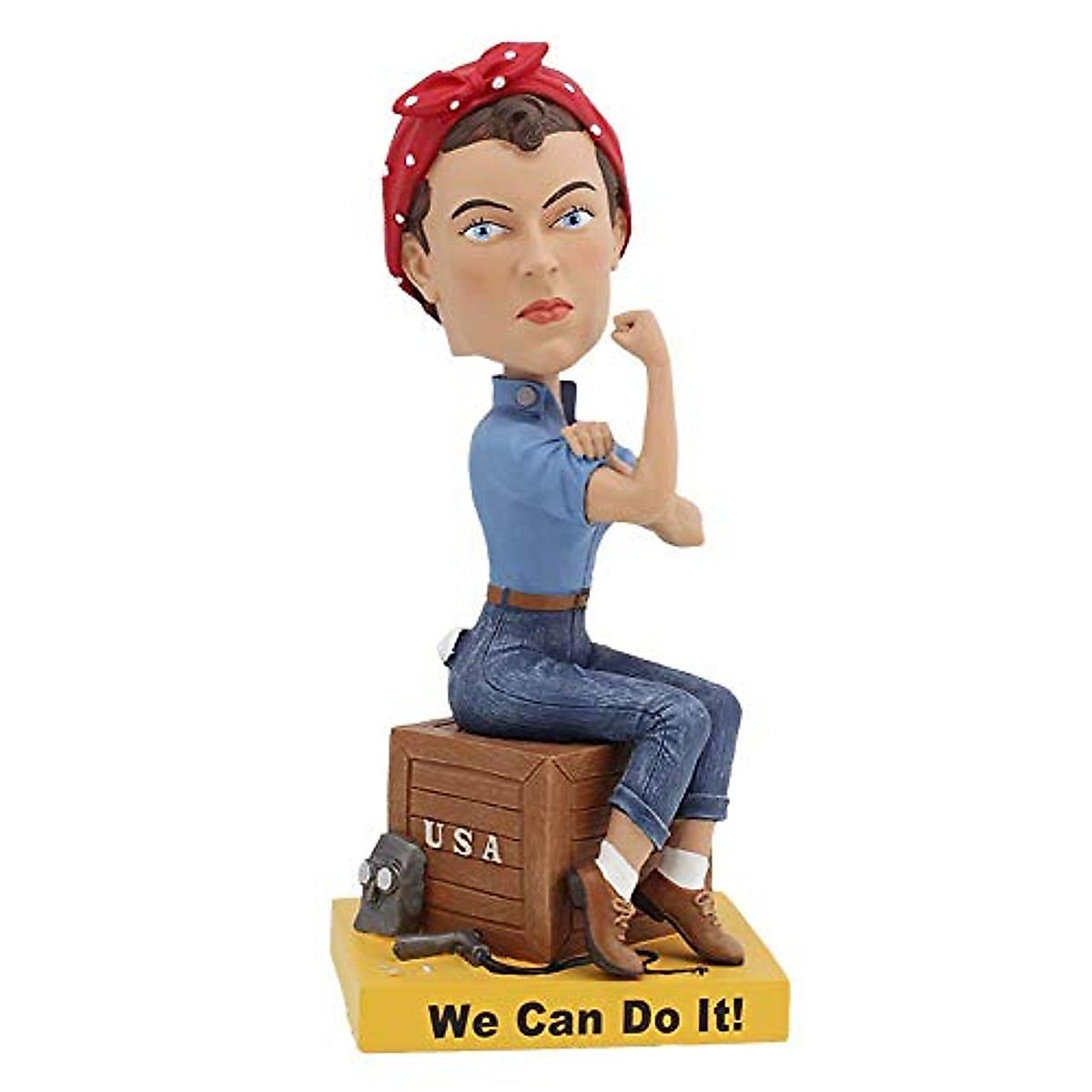 Royal Bobbles Rosie The Riveter Bobblehead, Premium Polyresin Lifelike Figure, Unique Serial Number, Exquisite Detail