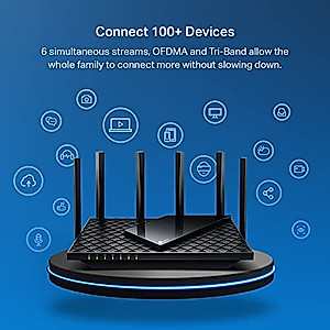 TP-Link AX5400 Tri-Band WiFi 6 Router (Archer AX75)- Gigabit Wireless Internet Router, ax Router for Streaming and Gaming, VPN Router, OneMesh, WPA3 (Renewed)