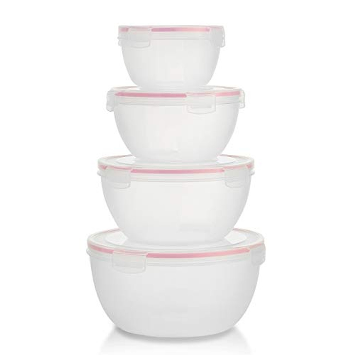 Komax Biokips Mixing Bowls with Lids Set – Multi-Use, Stackable Airtight Food Storage Containers – BPA-Free Salad Bowls with Lids – Microwave & Dishwasher Safe Meal Prep Container Set of 4
