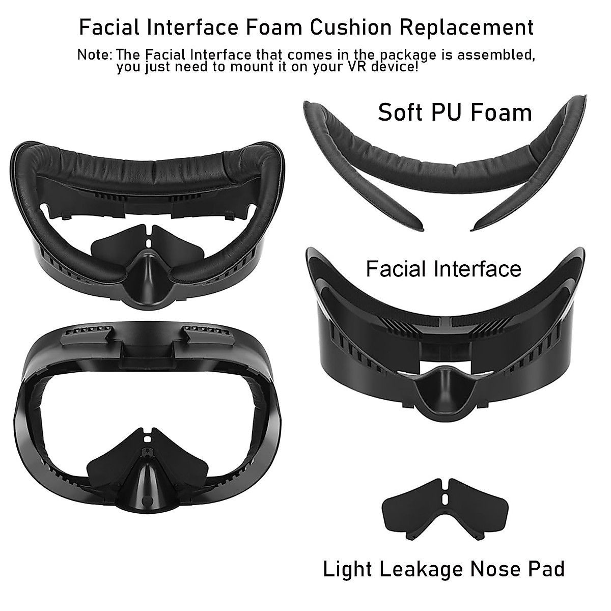 Facial Interface Bracket Face Cover Cushion Pad for Quest 3 Grey