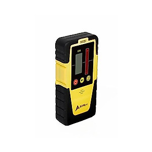 AdirPro Universal Rotary Laser Detector (LD-8) - Digital Rotary Laser Receiver with Dual Display and Built-In Bubble Level, Compatible with All Red Rotary Lasers - Rod Clamp Included