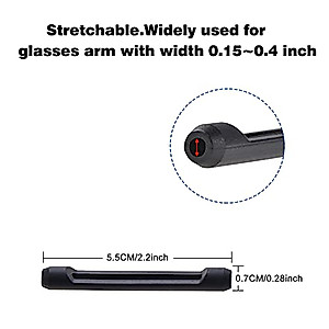 6 Pairs Silicone Eyeglasses Temple Tips Sleeve Retainer, Anti-Slip Elastic Glasses Ear Grip Comfort Eyeglasses Retainers Behind The Ears for Reading Glasses Sunglasses (Black)