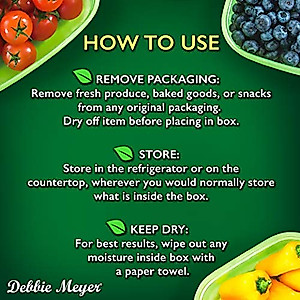 Debbie Meyer GreenBoxes – BreadBox keeps Baked Goods, Snacks, Fruits, and Vegetables Fresh Longer, Reusable, BPA Free, Made in USA