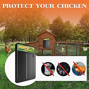 ANSIKE Automatic Chicken Coop Door APP Control Aluminum WiFi Chicken Coop Door Opener with Timer Programmable Light Sensor Poultry Remote Control 4 Power Supply Methods, Built-in Battery Black