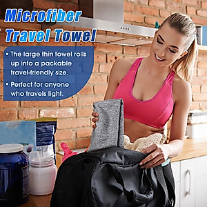 Chumia 15 Pcs Microfiber Gym Towel Bulk Quick Dry Absorbent Fiber Workout Towels 30 x 15.7 Inch Fast Drying Towel for Men Women Sweat Fitness Yoga Travel Sports Towels