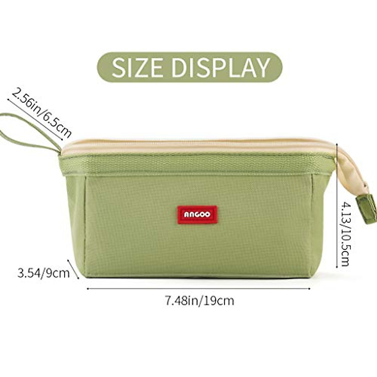 CICIMELON Pencil Case Large Capacity Pouch Pen Bag for School Teen Girl Boy Men Women (Green）