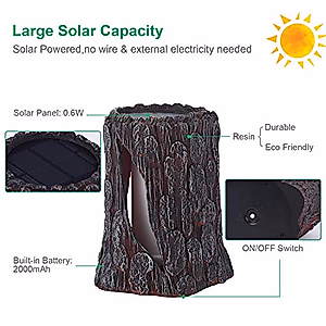 TONULAX Solar Lights Outdoor,Stump On Fire Torch Lights,Flickering Flame Lantern Lights,Solar Powered Landscape Decoration Lighting for Garden Patio Pathway Deck Yard Decor(2 Pack)