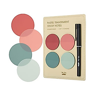 Mr. Pen- Transparent Sticky Notes, 200 Pcs, Pastel Colors, Round Translucent, See Through Bible Sticky Notes