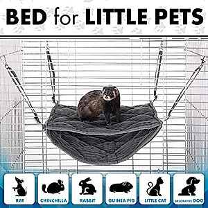 Small Pet Hammock - Ferret Hammock – Soft, Plush 2-Level Ferret Bed – Strong Hanging Hammock Pet Bedding – Machine-Washable Small Animal Hammock, Rat Bed, Guinea Pig Hammock by 2Brothers Wholesale