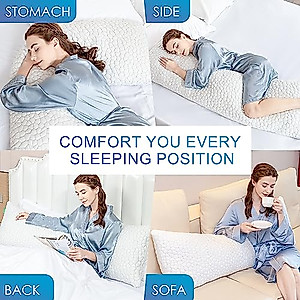 SUPA MODERN Cooling Bed Pillows for Sleeping 1 Pack Shredded Memory Foam Pillows Adjustable Cool Pillow for Side Back Stomach Sleepers Luxury Gel Pillows Body Pillow with Washable Removable Cover
