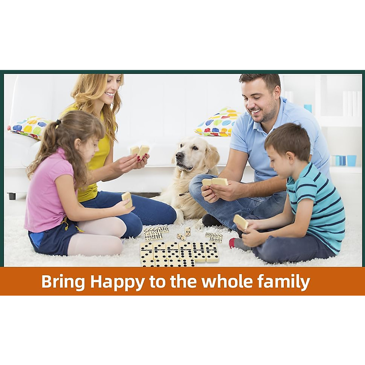 Domino Set for Adults, Double Nine Dominoes Set with Wooden Case for Classical Board Games, for Family and Kids,55 Tiles (2-4 Players)