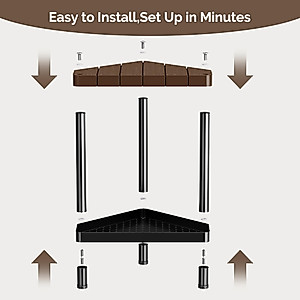 Orimade Corner Shower Bench Inside Shower Stool for Shaving Legs with Storage Shelf, Waterproof Shower Foot Rest Chair, Rustproof Metal ＆ Plastic Shower Seat Organizer for Bathroom(Bronze)