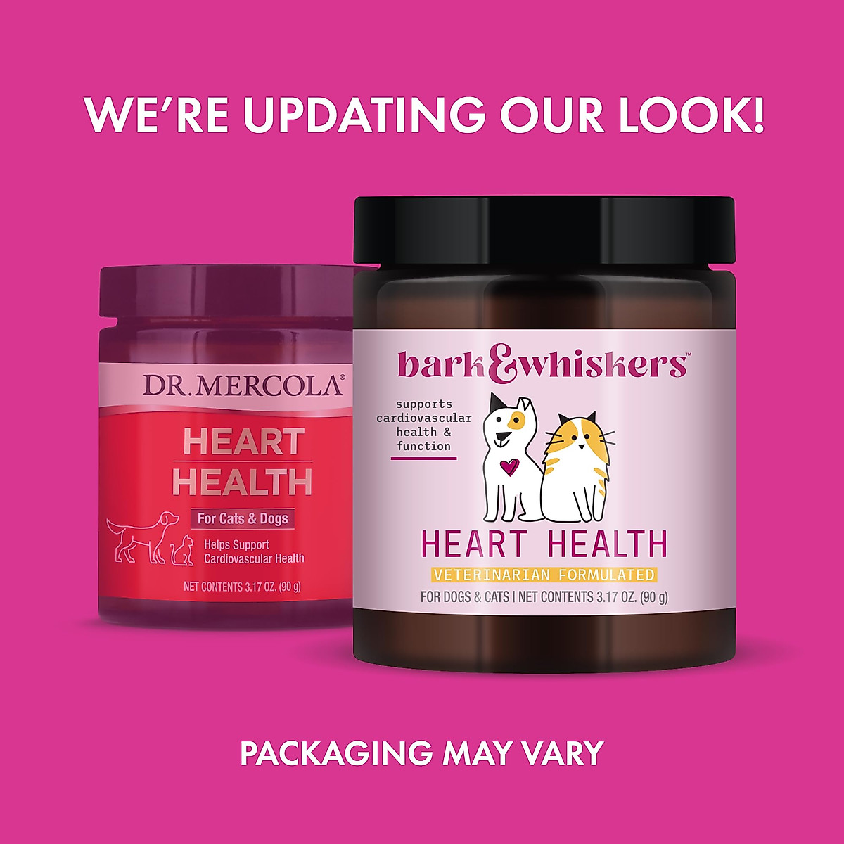 Bark & Whiskers Heart Health for Dogs & Cats, 3.17 oz. (90g), 90 Scoops, Cheddar Cheese Flavor, Supports Cardiovascular Health and Function, Veterinarian Formulated, Non-GMO, Dr. Mercola
