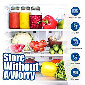 EHOMEA2Z Mason Jars 32 Oz With Lids Regular Mouth (12 Pack) Preserving Spices,Storage,Meal Prep, Overnight Oats,Dry Food,Salads,Drinking