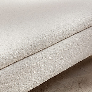 Ya-Home Modern Storage Bench, 44.7 Inch Upholstered Ottoman Bench Sherpa Fabric End of Bed Stool, Cute Entryway Bench for Bedroom Living Room Entryway, White