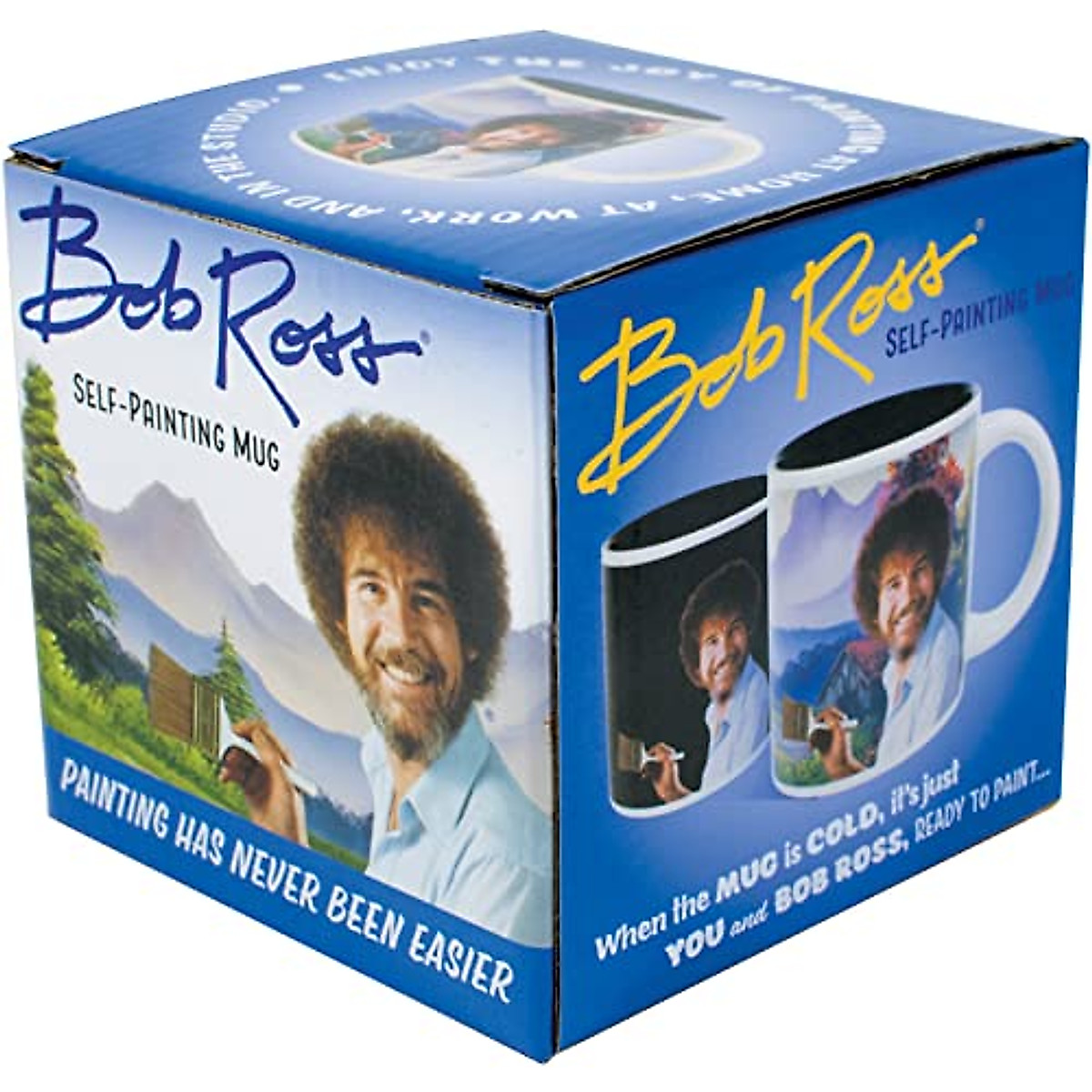 The Unemployed Philosophers Guild Ceramic Bob Ross Self-Painting Mug - in A Fun Gift Box