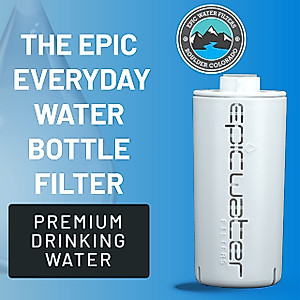 Epic Water Filters Everywhere Bottle Filter Complete Filter | 1-Pack | 75 Gallon Total Filter Life | 3-4 month Supply | Compatible with all Epic Water Bottles | Replaces Everyday and Outdoor