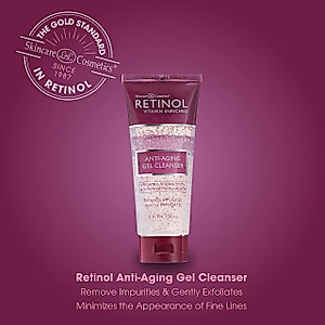 Retinol Anti-Aging Gel Cleanser – Gently Cleans Impurities From Pores & Exfoliates for Soft, Smooth Skin – Antioxidant-Rich Micro-Beads w/ Vitamin A & E Maximize Renewing Benefits Of Retinol