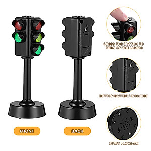 Kisangel Traffic Light 3pcs Simulation Traffic Traffic Toy Signs Kids Street Signs Playset Light Construction Themed Party Decorations Kids Light Table