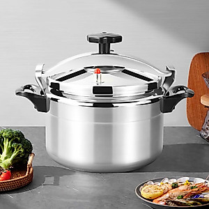 Luxshiny Stainless Steel Pressure Cooker, Gas Stove Top Pressure Canner 7L Safety Aluminum Canning Pot Household Cooker Pot Induction Cookware Fast Cooking Pot Silver
