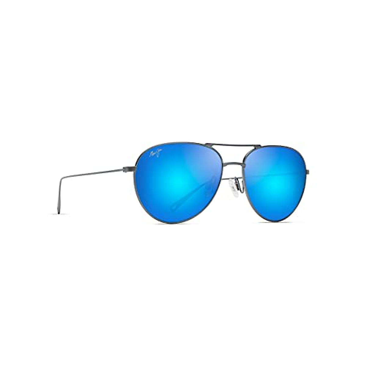 Maui Jim Men's and Women's Walaka Polarized Aviator Sunglasses, Dove Grey/Blue Hawaii, Medium
