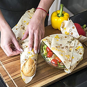 Beeswax Wrap by VertexKIT - ECO-Friendly Reusable and Washable Wraps - Biodegradable Reusable - Plastic-Free, Alternative and Sustainable Food Storage - Re-washable All Natural - Keeps Produce Fresh