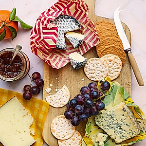 WaxWrap Beeswax Wraps for Food - Organic Cotton Food Wraps - Eco Friendly Reusable Stretch Wrap - Bees Wax Wraps Reusable Food Storage | Assorted 3 Pack (S, M, L)