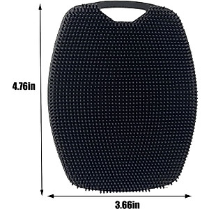 Exfoliating Silicone Body Scrubber,with Ergonomic No-Slip Handle,Cleaning and Massage Your Skin, Easy to Hold and Hang, Hygienic and Long-lastin (Black)