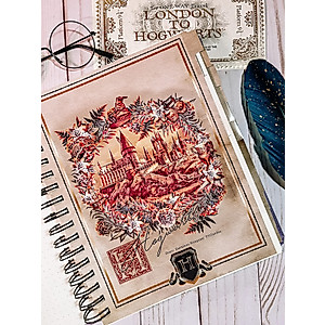 Conquest Journals Harry Potter Time is of The Essence Undated Spiral Planner, Vertical Format, Wrapped Book Board Cover, Spiral Bound, 5 Sticker Sheets, Elastic Closure Strap, Bookmark, 7.75"x9.25"