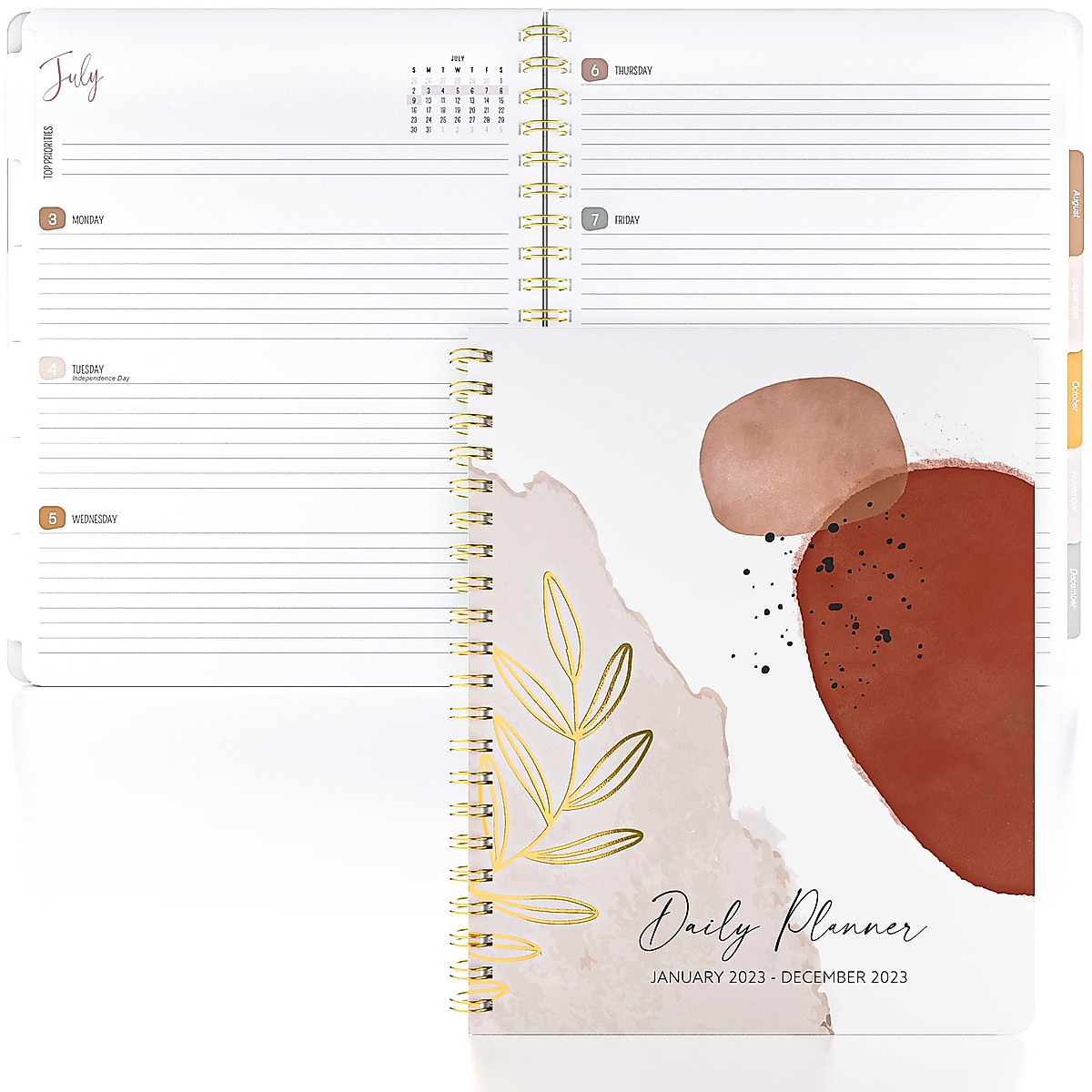 Simplified 2023 Daily Planner - Beautiful 8.5" x 10.5" Abstract Planner Notebook With Weekly And Monthly Spreads for Easy Planning - Perfect To Organize All Your Tasks and Boost Productivity