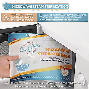 (20-Pack) Microwave Baby Bottle Sterilizer Bags - Reusable Up to 20 Times Teether, Soother, Breast Pump, and Baby Bottle Microwave Steam Cleaning Bags - Baby Bottle Cleaner Travel Accessory