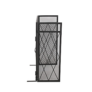 Christopher Knight Home Laurel Iron Folding Fireplace Screen, Matte Black