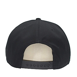 The Vintage Year Flat to Full Flip Brim Cotton Twill Bendable Visor Adjustable Snapback Caps (Black)