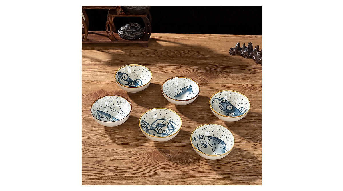 TJ Global Japanese Pottery Bowls Set - 10oz Capacity