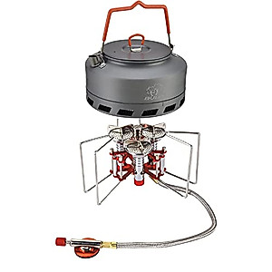 Bulin Camping Kettle 1.6L with 5800W Camping Gas Stove Burner Camping Hiking Backpack Outdoor