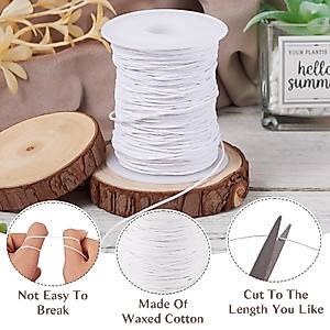 Craftdady 100 Yards 1mm White Waxed Cotton Thread Cord Macrame Bracelet Necklace Jewelry Making Beading String