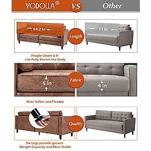 YODOLLA 84.2” Faux Leather Sofa 3.2