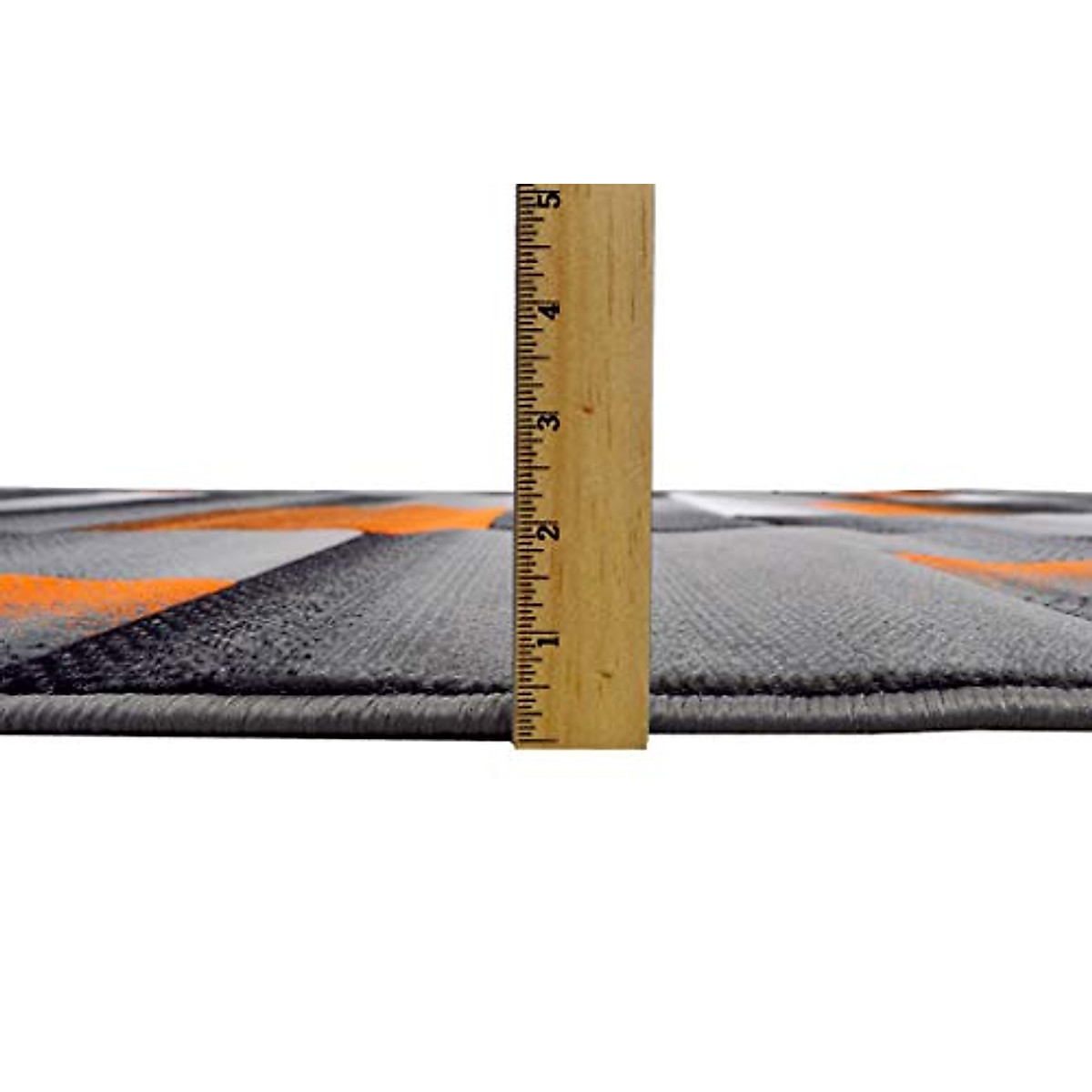 Handcraft Rugs Orange/Black/Gray Abstract Geometric Modern Squares Pattern Area Rug 5 ft. by 7 ft.