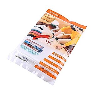 1Pcs Pratical Vacuum Compressed Storage Bags, Clothes Package Bag Bedding Pillows Organizer Household Space Saver, with Zipper and Sealing Valve, 3 Sizes Optional (80 * 110)
