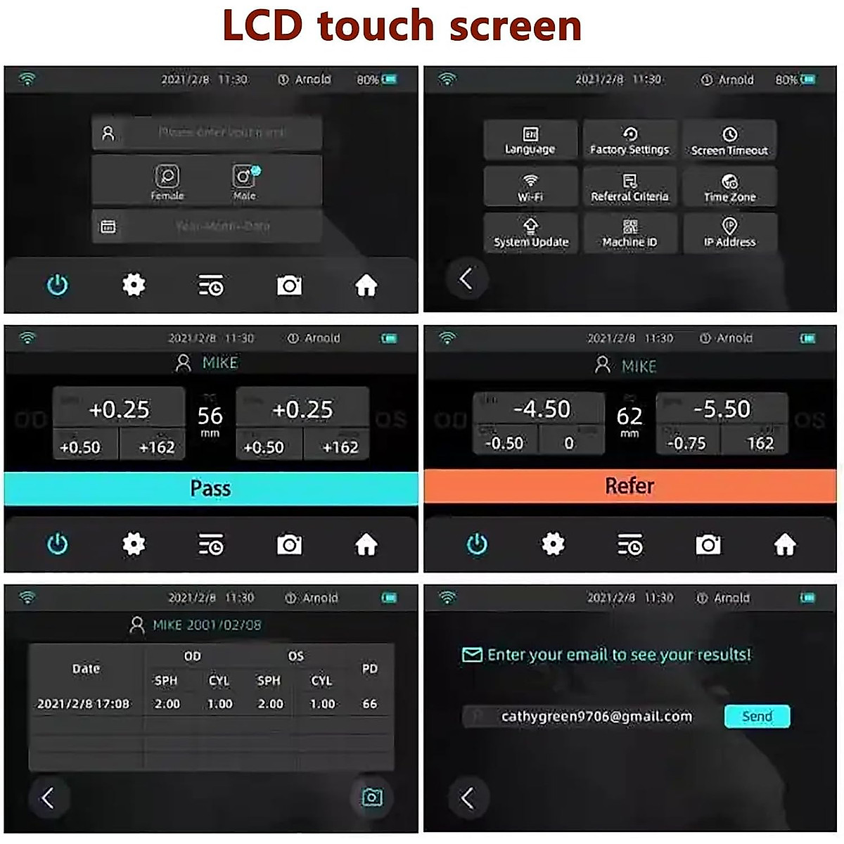 HDCCDM 7 Inch Ophthalmology Vision Screener, Portable Auto Refractor, 98cm Measuring Distance, 0-180° Axis Number, Data Storage, for Glaucoma, Syndrome Eye