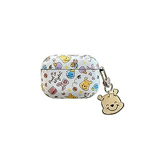 Compatible with AirPods 3 Case, Soft TPU Cover Keychain Charm for Apple AirPod 3 3rd Gen 2021 Winnie The Pooh Bear Piglet Yellow Anime Cartoon Cute Lovely Adorable Kids Girls