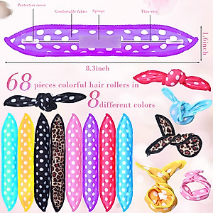 Giegxin 64 Pcs Heatless Soft Hair Rollers Sponge Sleep Hair Rollers Soft Overnight Hair Curlers Foam Pillow Curlers DIY Night Hair Rollers for Flexible Hair Curling Supplies, Polka Dot, Leopard