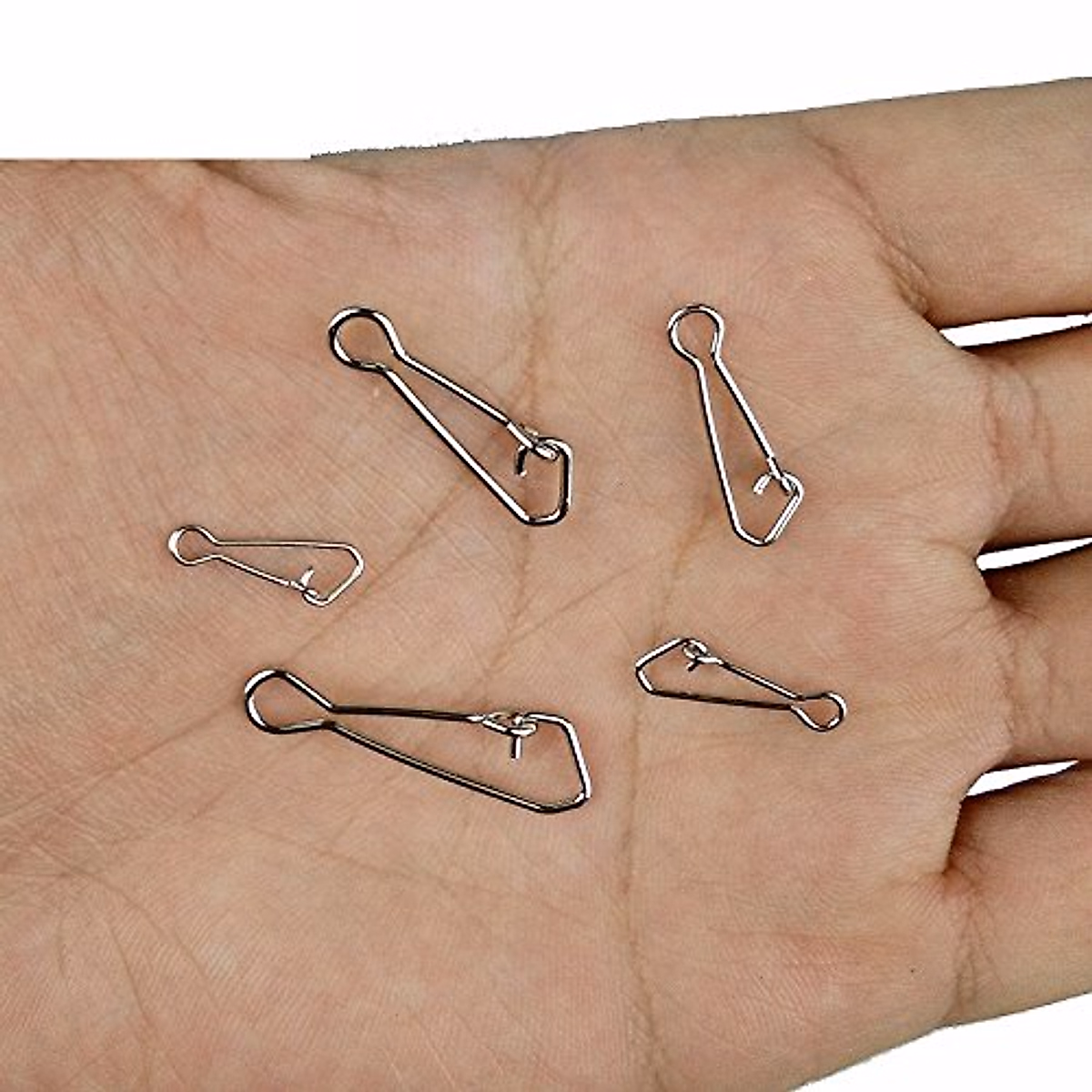 HiUmi 260pcs/box Hooked Snaps Stainless Steel Sea Fishing Tackle Hook Lure Connector Fishing Swivel Safety Snap Pin Pesca