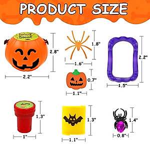 192 PCS Halloween Party Favors For Kids, 24 Pack Prefilled Halloween Pumpkins With Toys Halloween Toys Bulk for Halloween Party School Classroom Prizes Rewards Trick or Treats Gifts